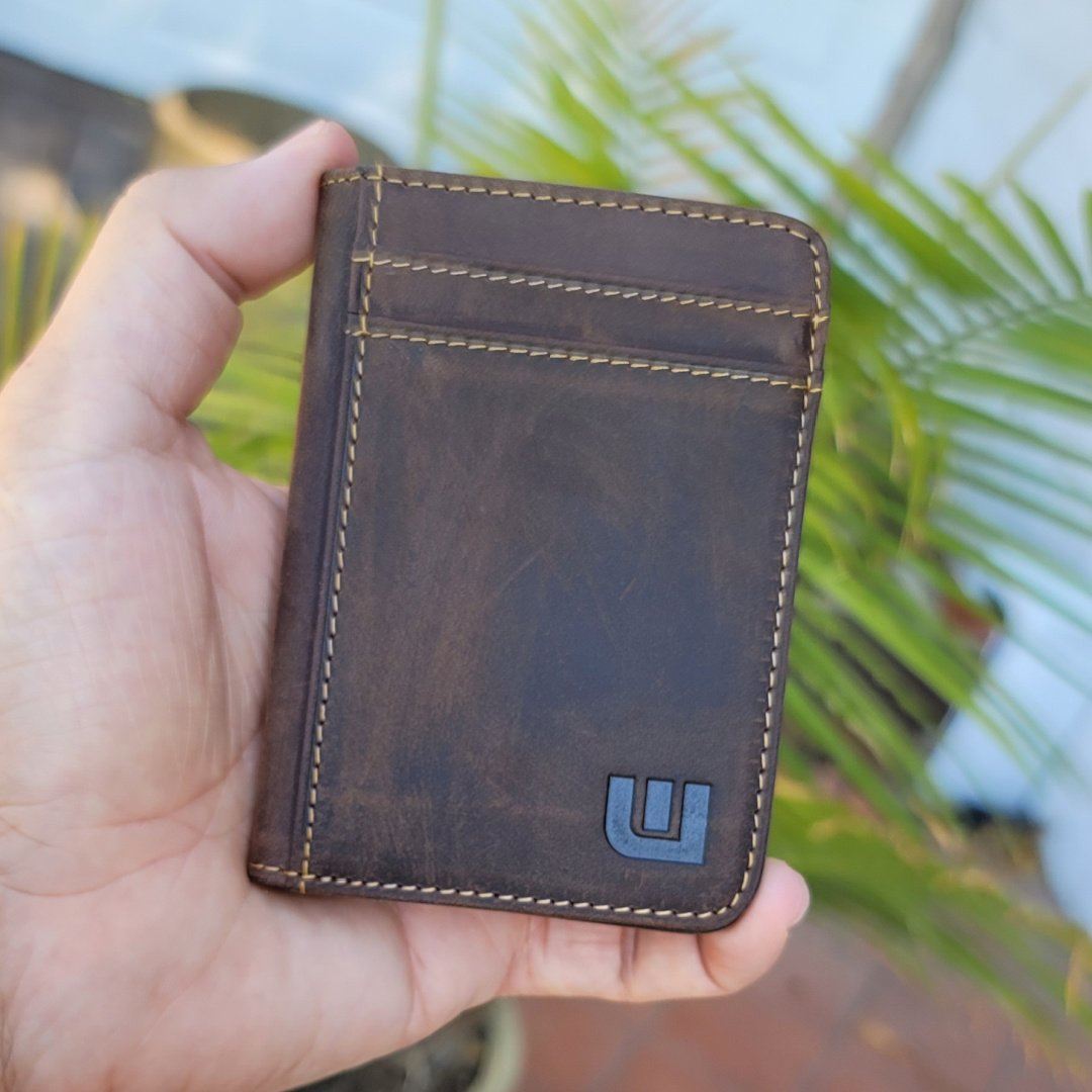 Small Leather Wallet w/RFID Dark Brown Heritage S – WALLETERAS